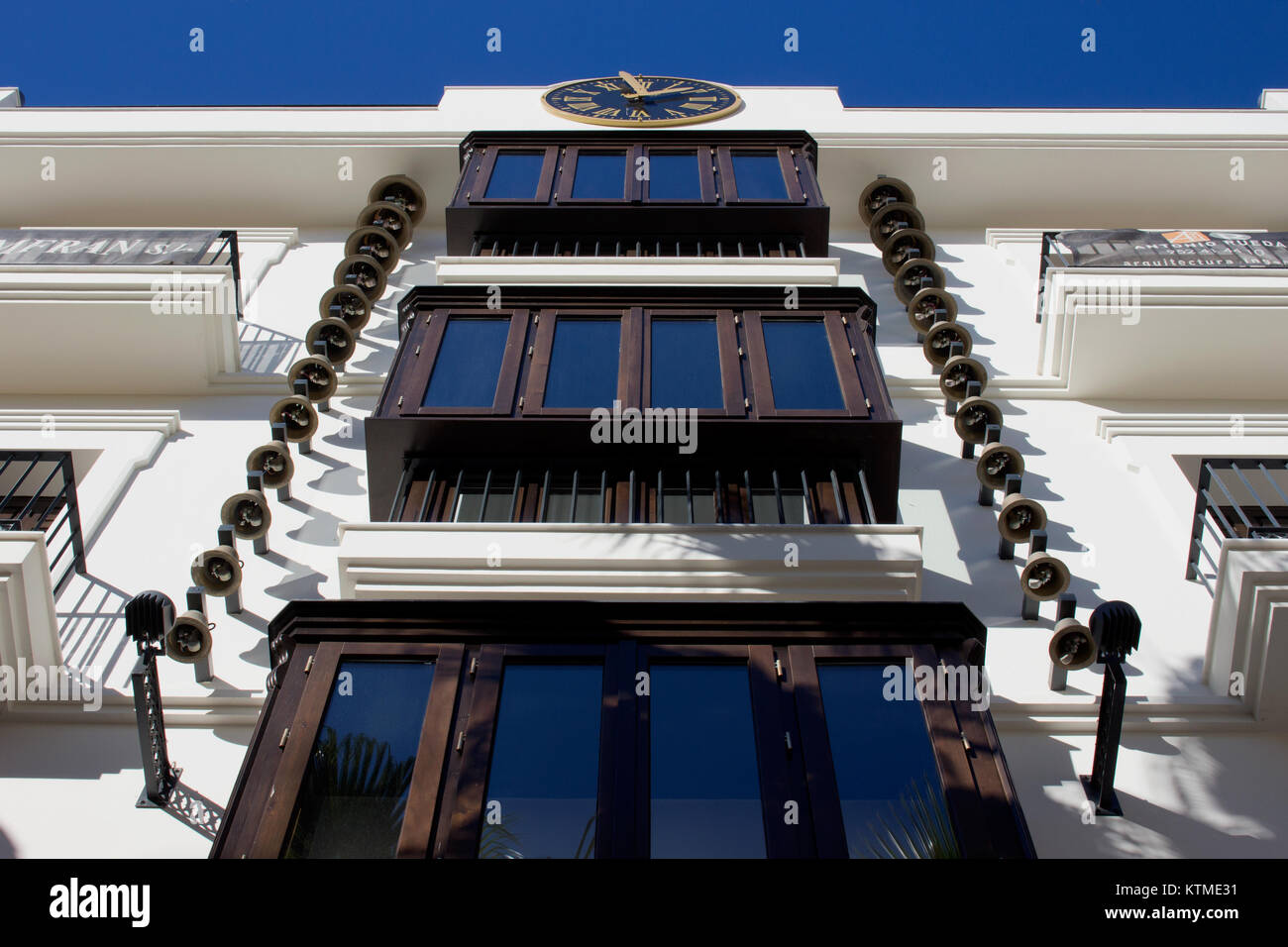 Facade. The facade of the house, the details of the decor. Malaga ...