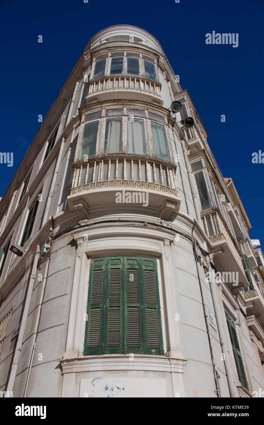 Facade. The facade of the house, the details of the decor. Malaga ...