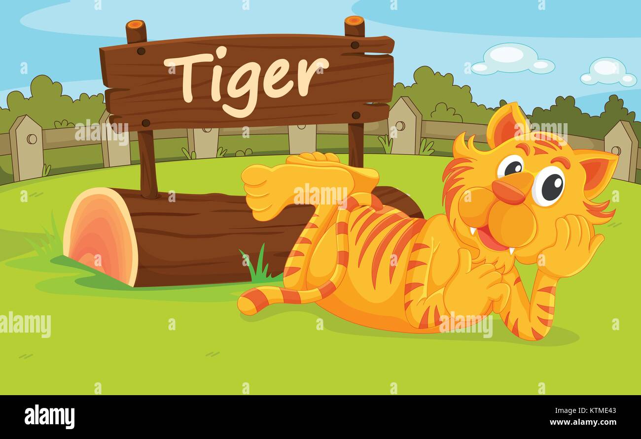 Illustration of animal enclosure at the zoo Stock Vector Image & Art ...