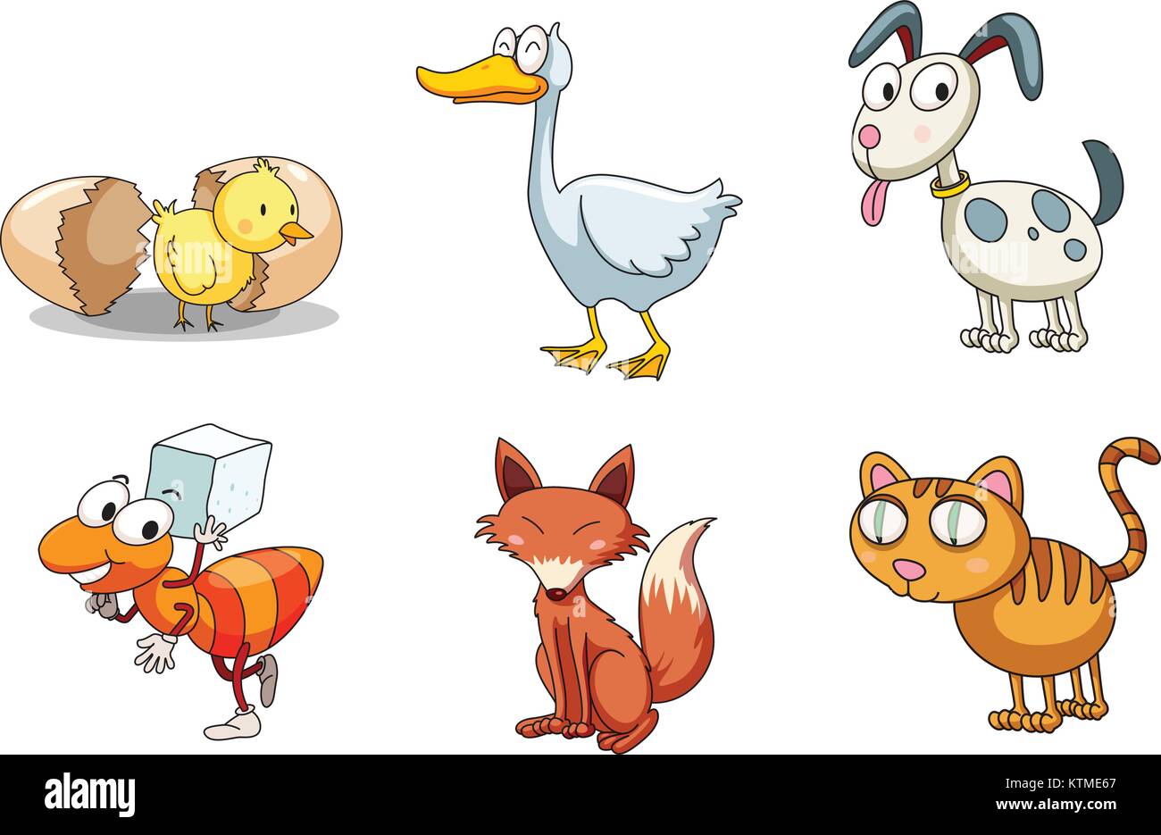 Illustrated group of comical animals Stock Vector Image & Art - Alamy