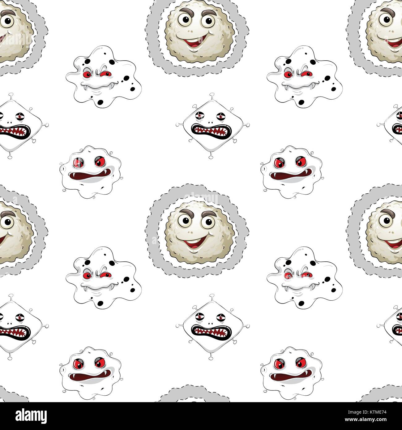 illustration of grey monsters on a white background Stock Vector Image ...