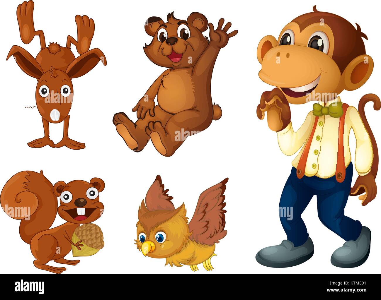 Collection of brown animals on white Stock Vector Image & Art - Alamy