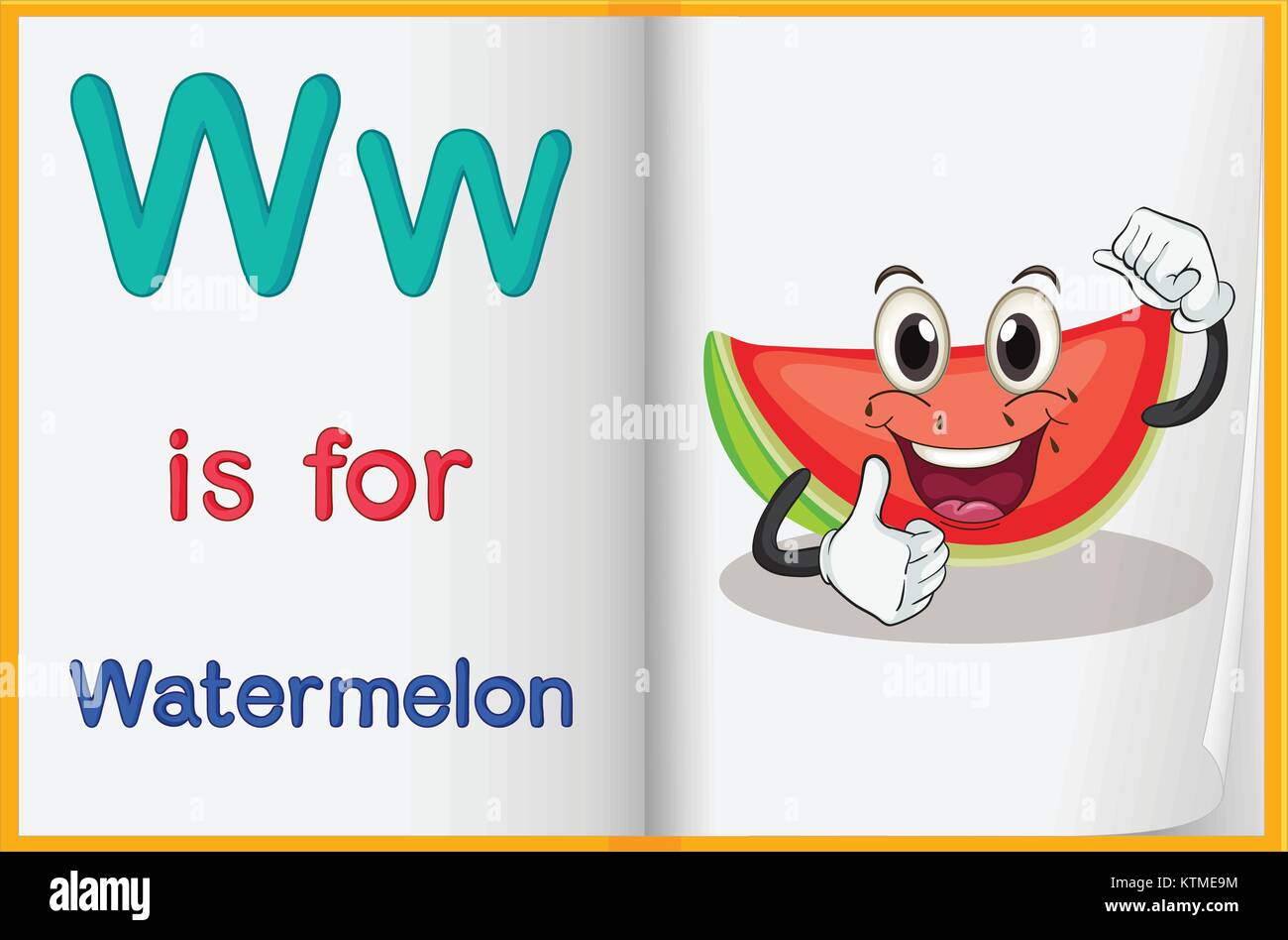 Illustration of the letter W in a book Stock Vector Image & Art - Alamy