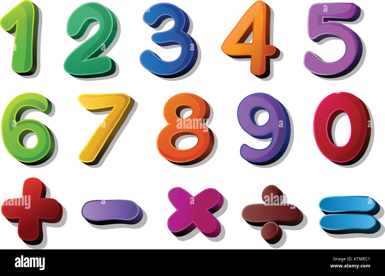 Illustration Of Numbers And Maths Symbols On White Background Stock 