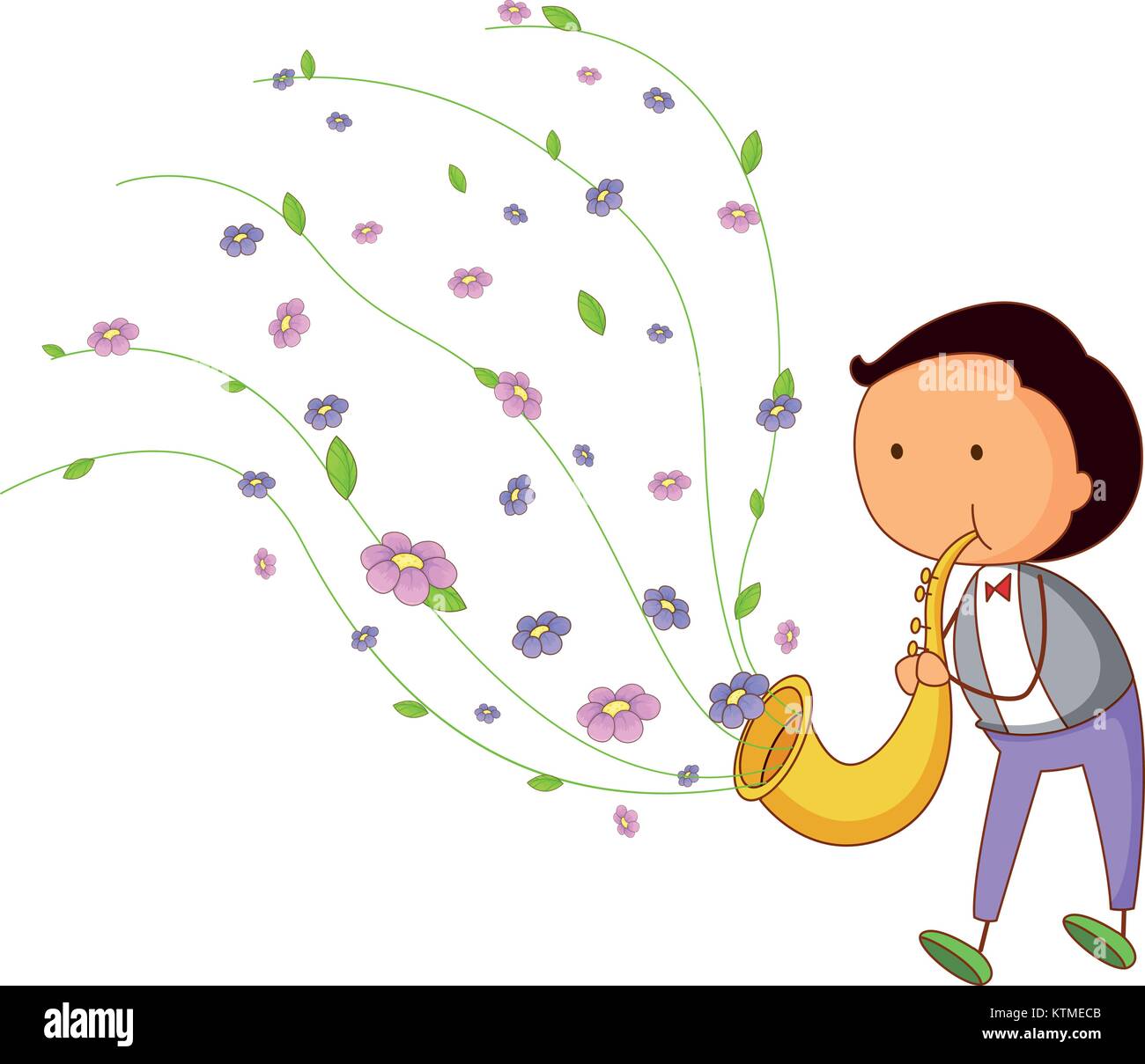 illustration of child playing a sax Stock Vector Image & Art - Alamy