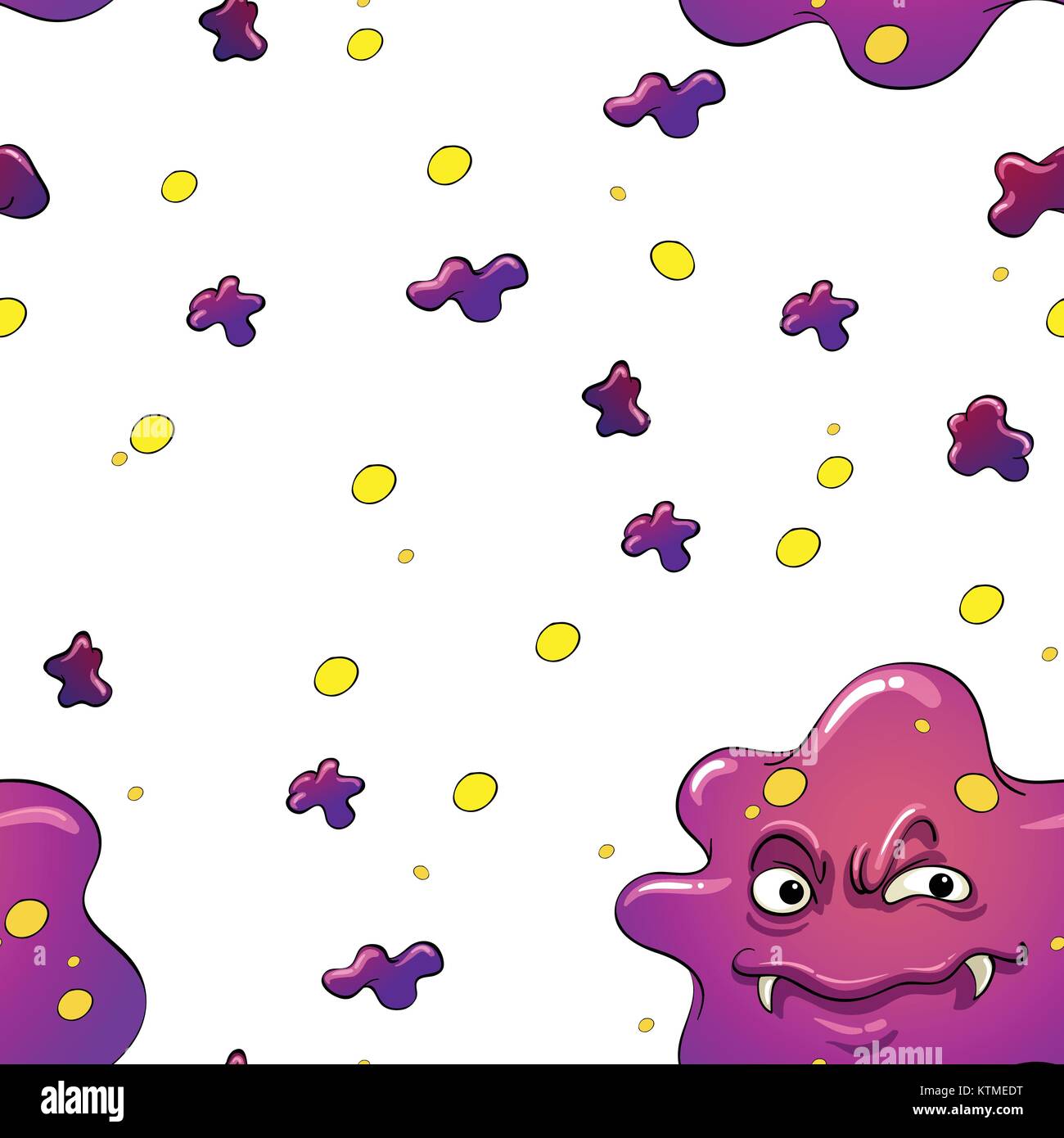 illustration of purple monsters on a white background Stock Vector ...