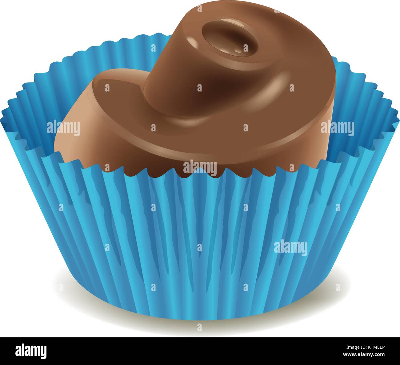 illustration of chocolates in blue cup on a white background Stock ...