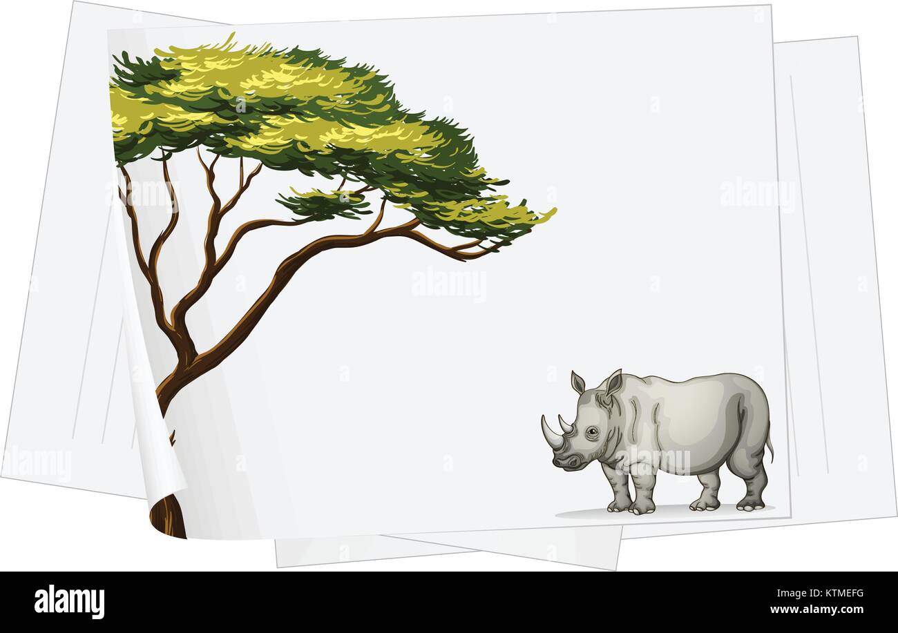 Illustration of a rhino walking Stock Vector Image & Art - Alamy