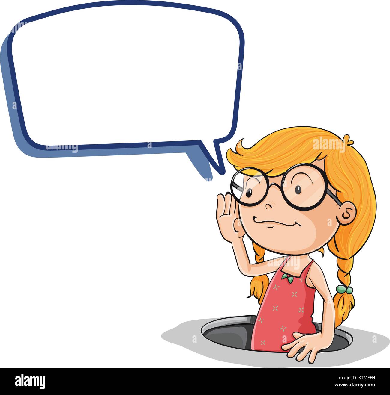 illustration of girl with callout on a white background Stock Vector ...