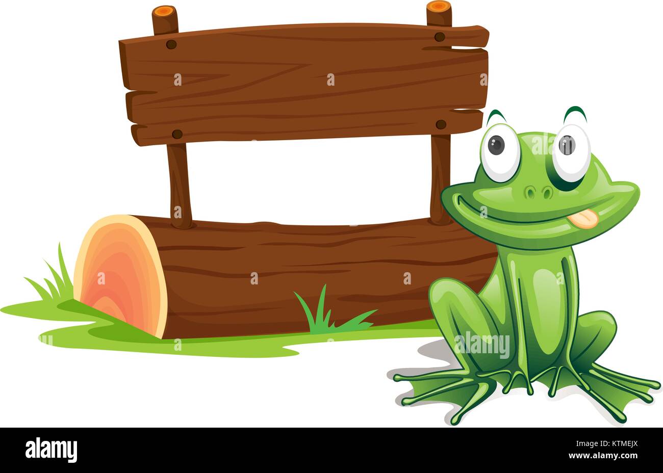 Illustration of green frog with sign Stock Vector Image & Art - Alamy