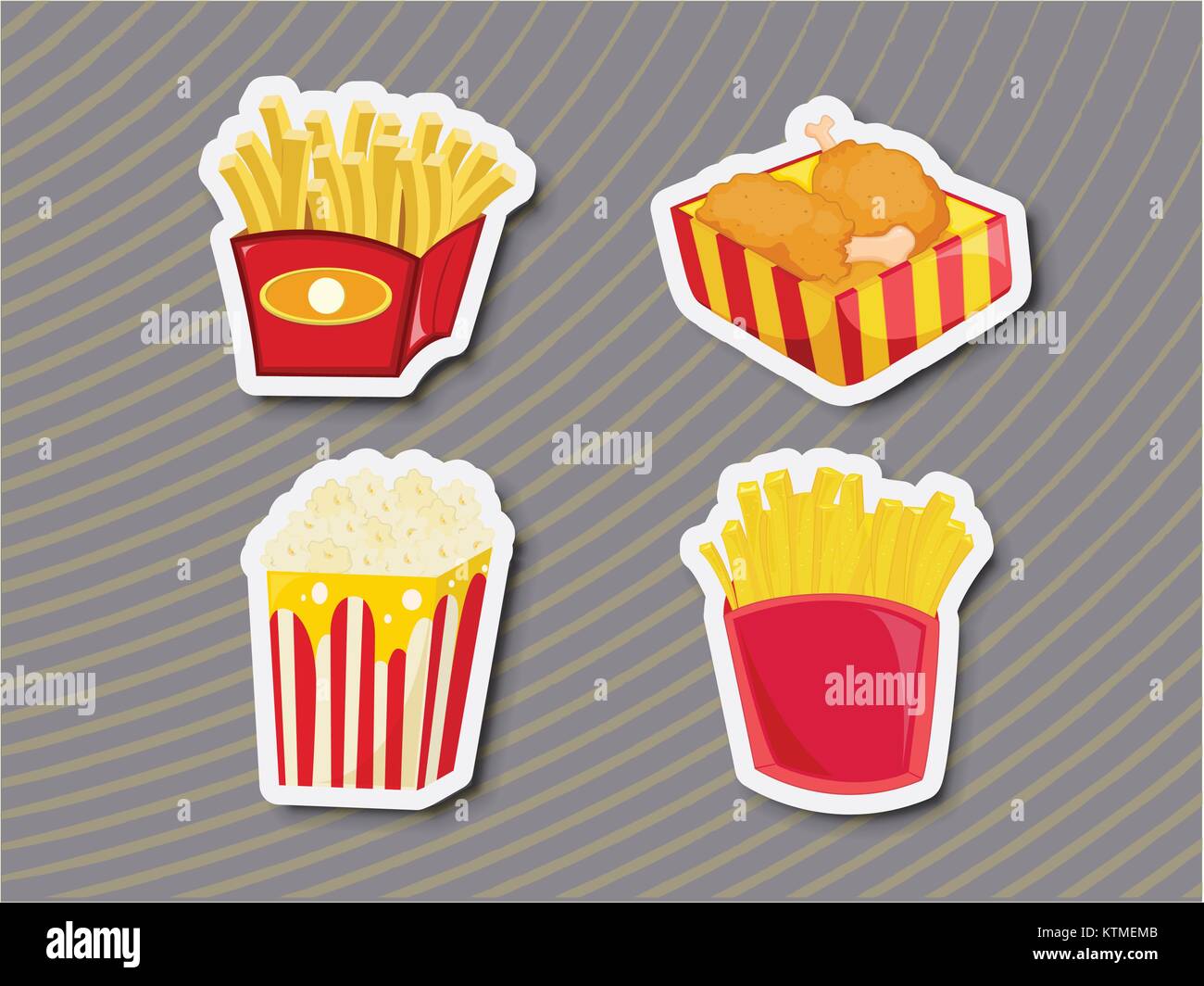 Illustration of unhealthy food as stickers Stock Vector Image & Art - Alamy