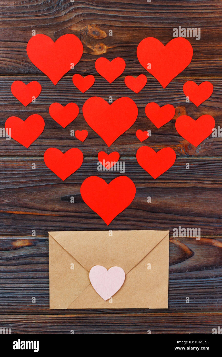 A lot of letters with love. Lover's holiday confession or proposal ...