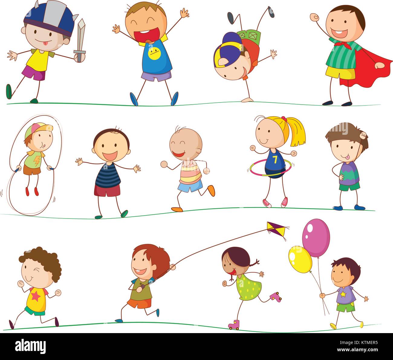 Illustration of simple kids playing Stock Vector Image & Art - Alamy