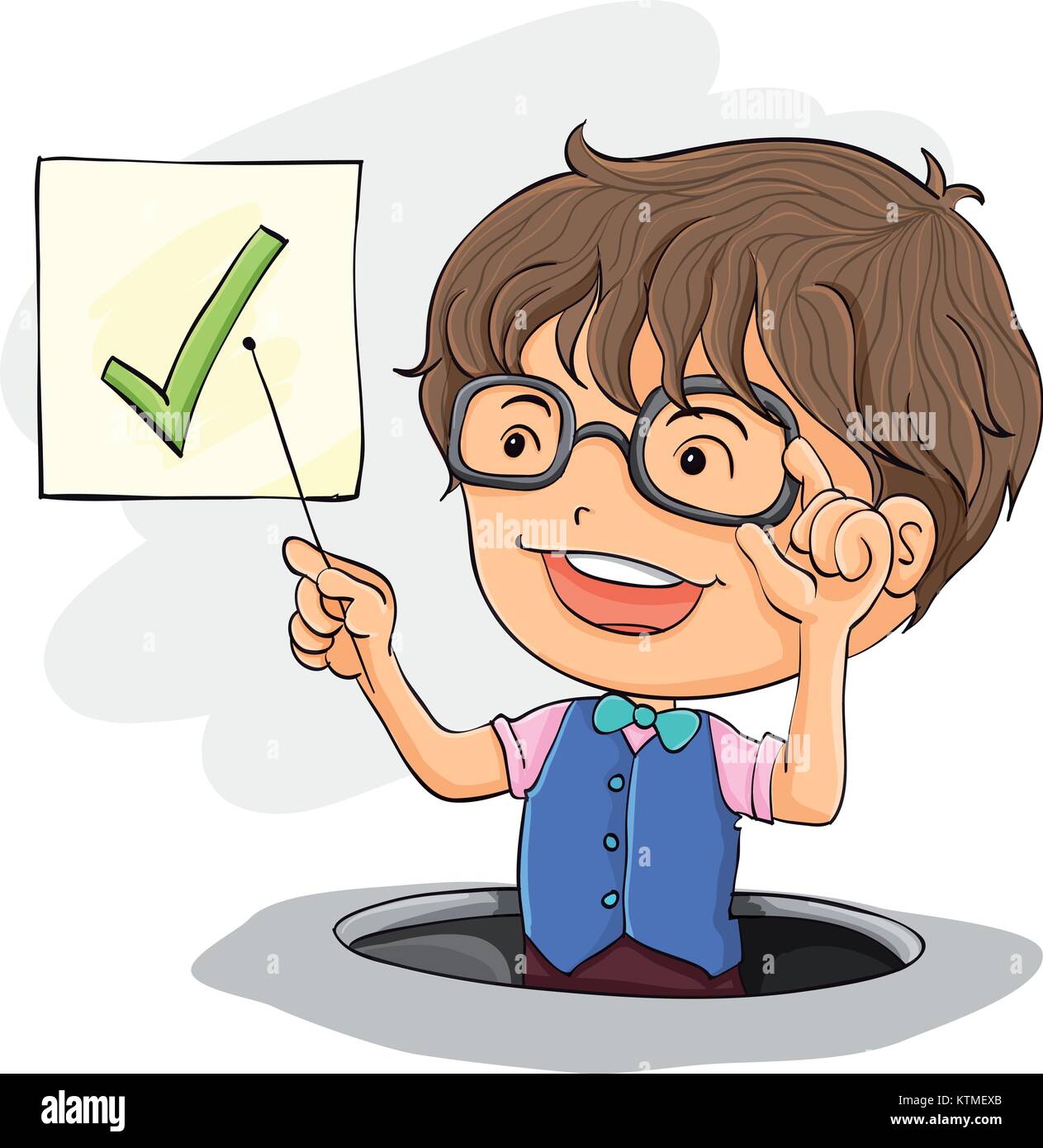 Illustration of a young boy presenting Stock Vector Image & Art - Alamy