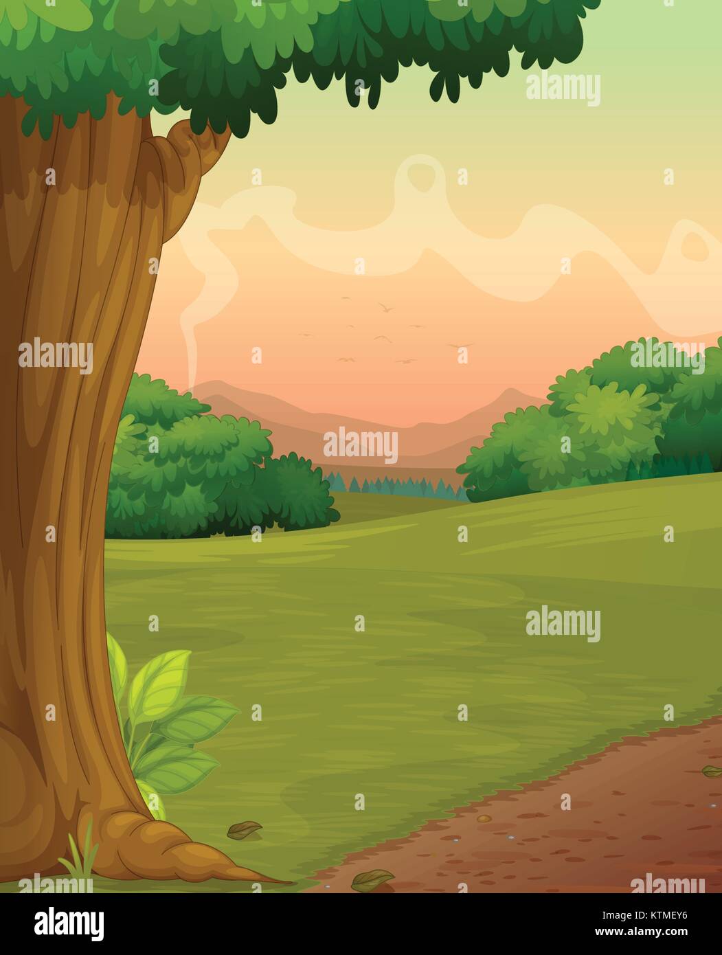 Illustration of a path in a rural setting Stock Vector Image & Art - Alamy