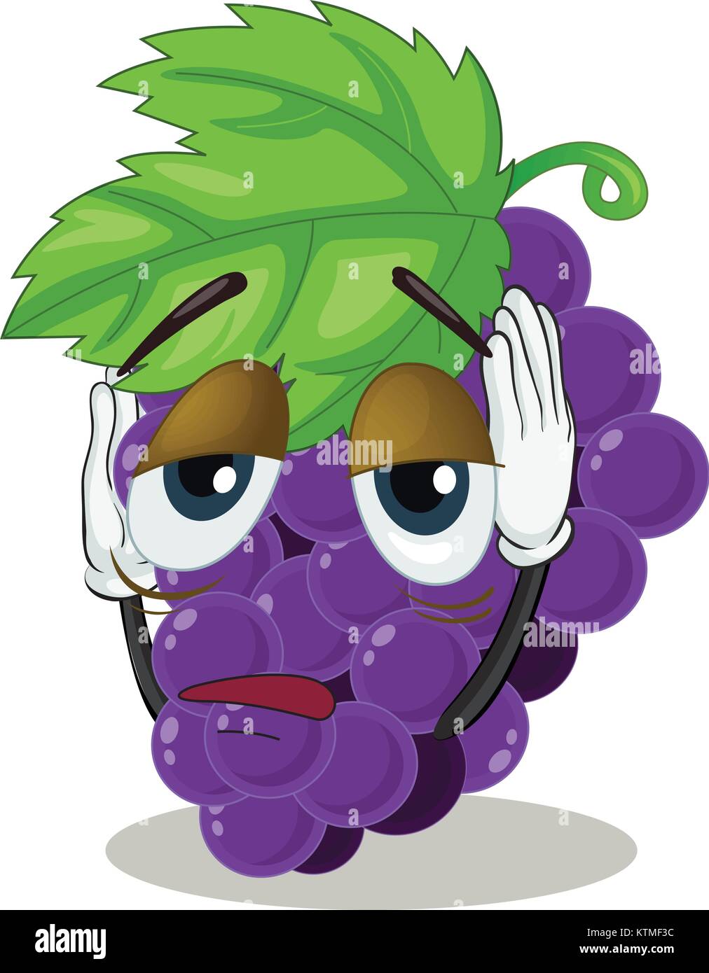 illustration of a sad bunch of grapes on a white background Stock ...
