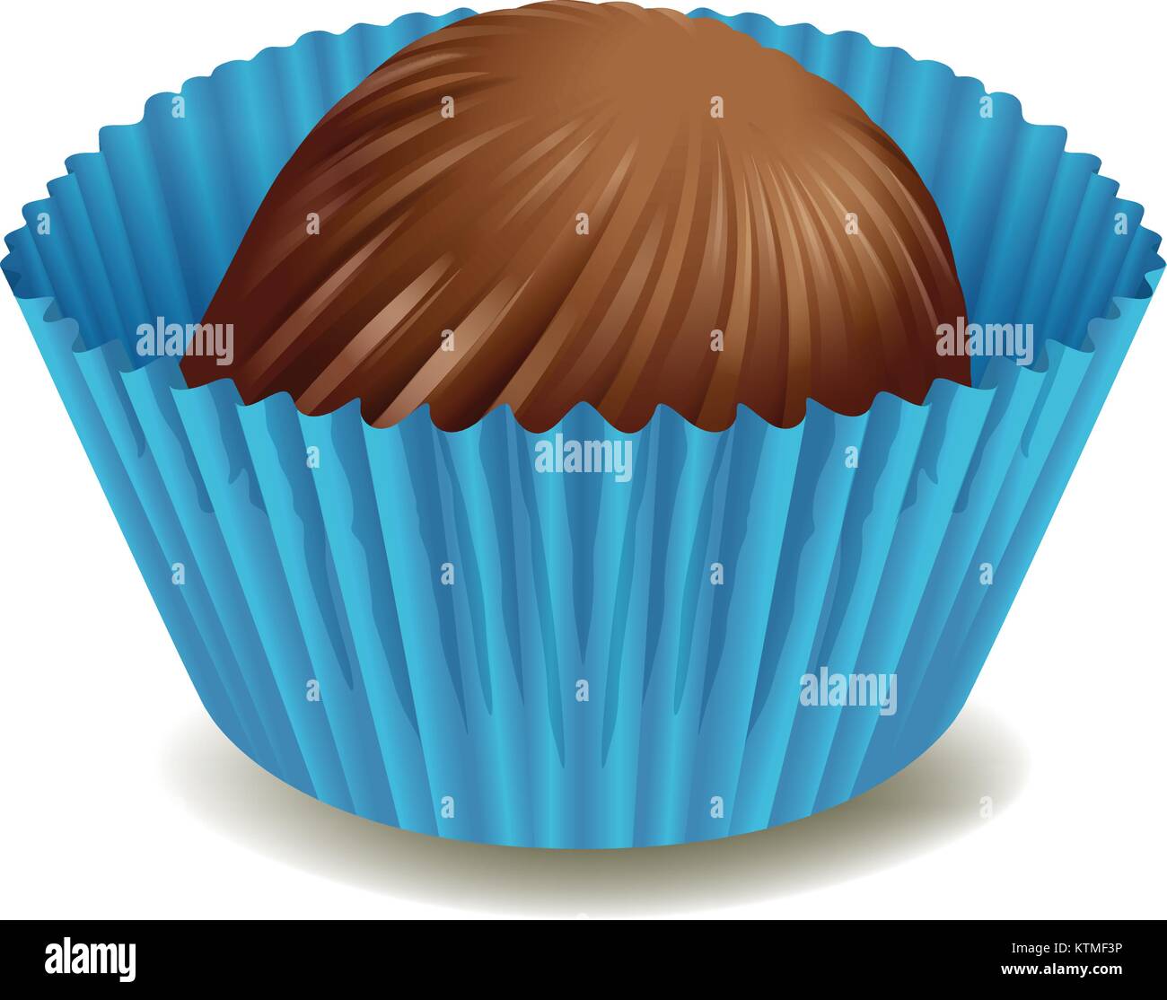 illustration of chocolates in blue cup on a white background Stock ...