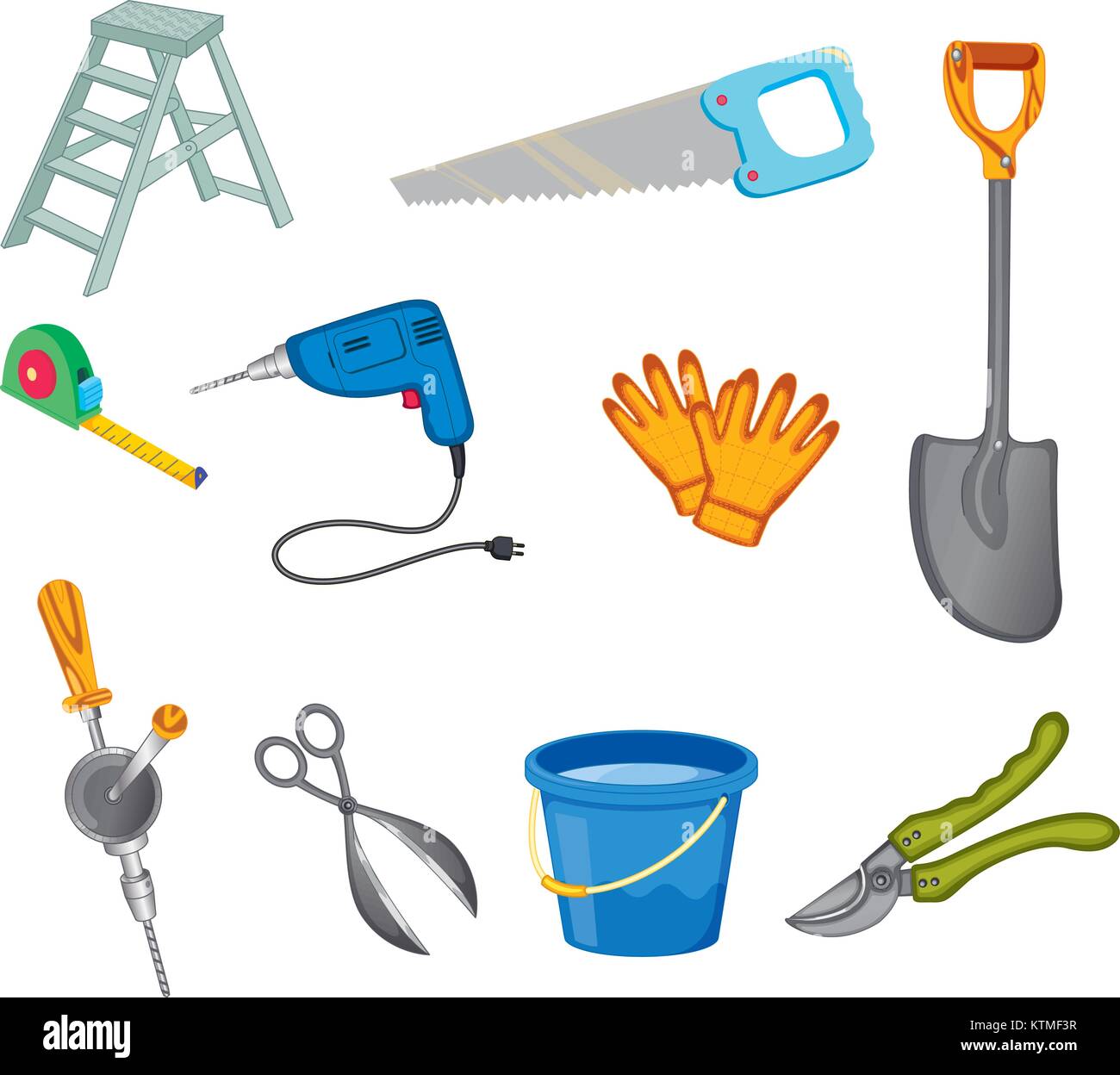 Illustrated set of common tools Stock Vector Image & Art - Alamy