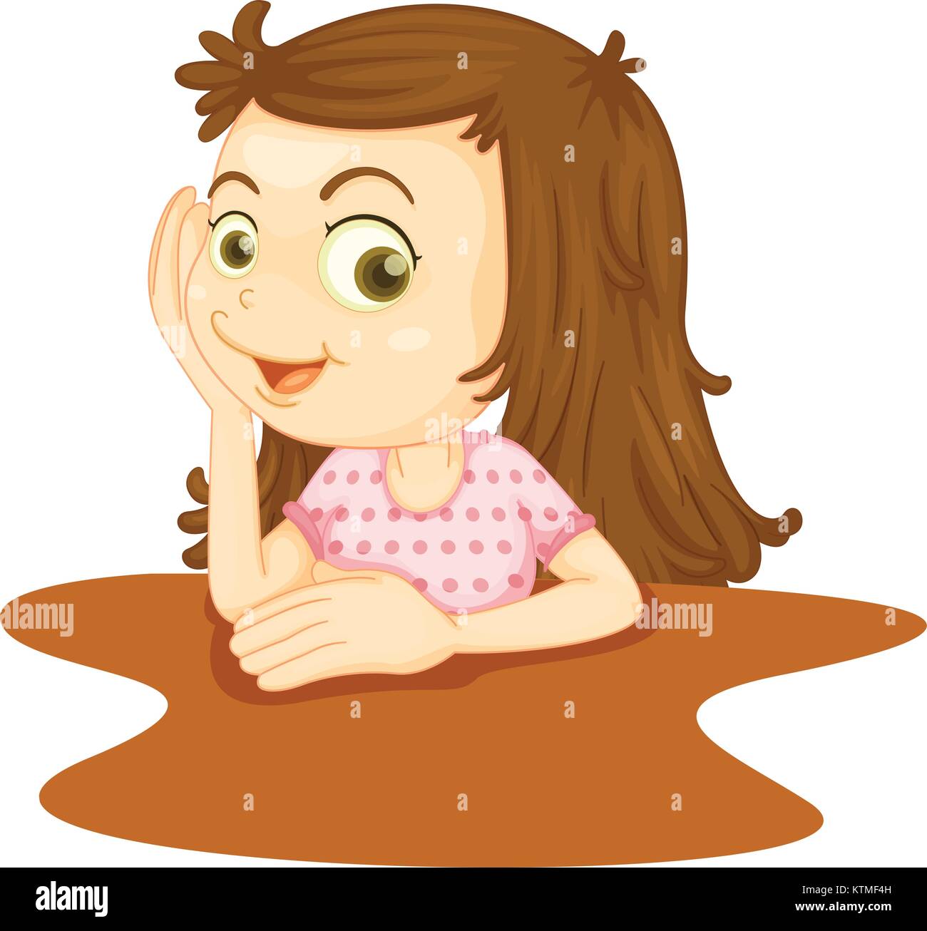 Female leaning on table Stock Vector Images - Alamy