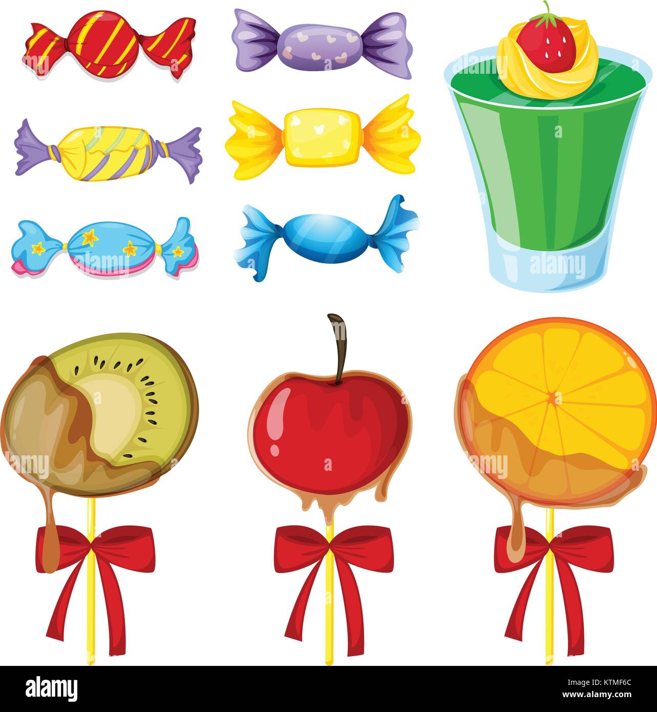 illustration of various sweets on a white background Stock Vector Image ...