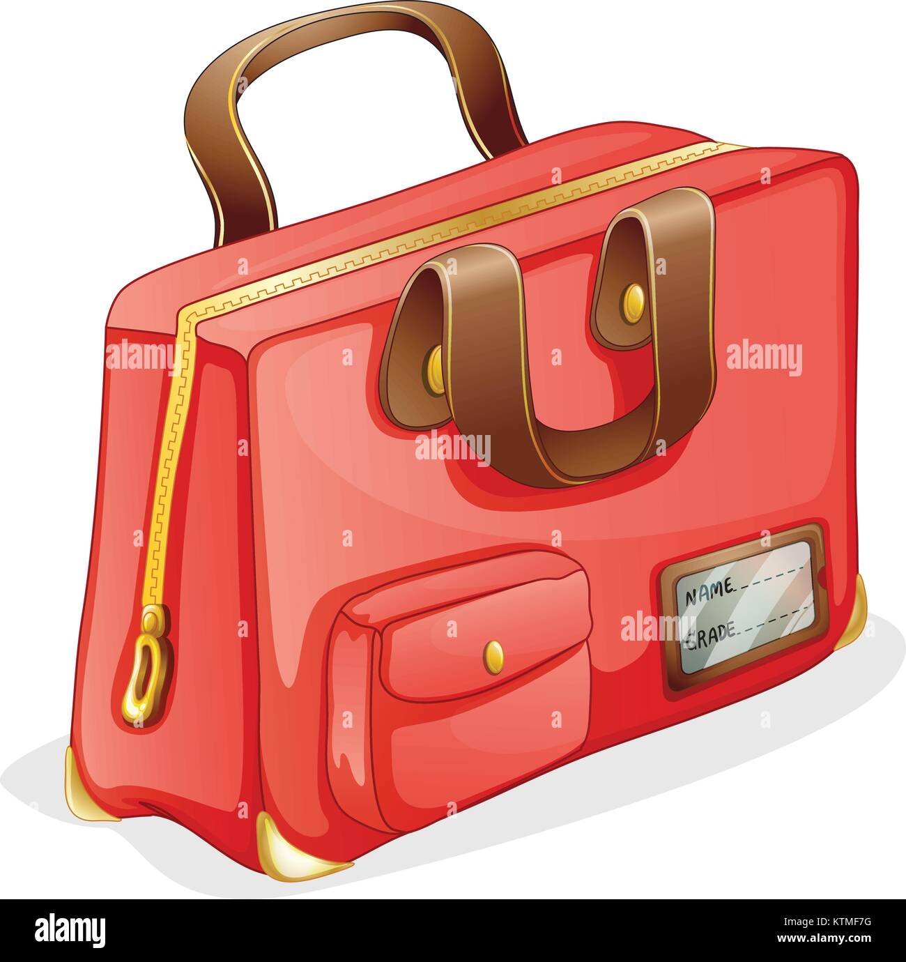 illustration of a red bag on a white background Stock Vector Image ...