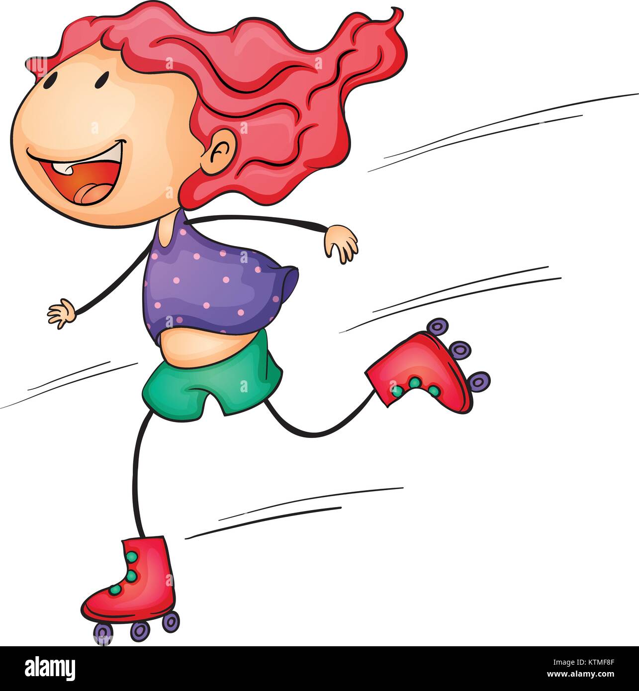 Roller skating girl cute cartoon hi-res stock photography and images ...