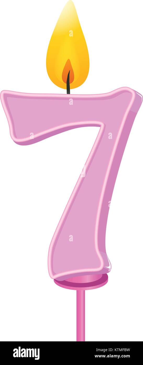 Illustration of a birthday candle number Stock Vector Image & Art - Alamy