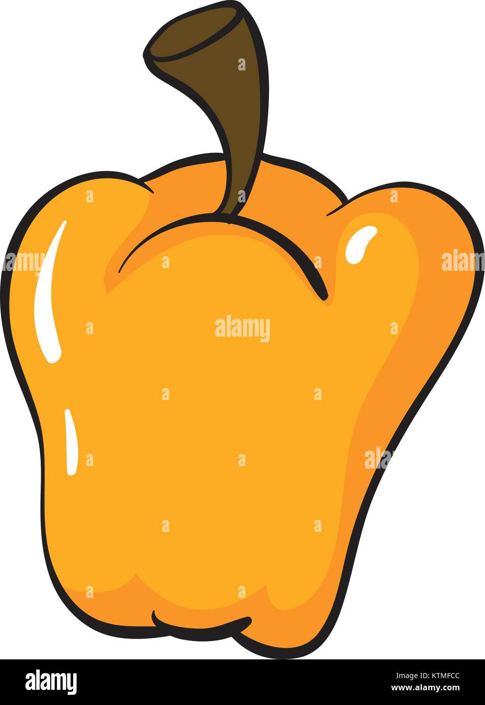 illustration of yellow capsicum on a white background Stock Vector ...