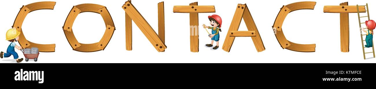 illustration of english word contact on a white background Stock Vector ...