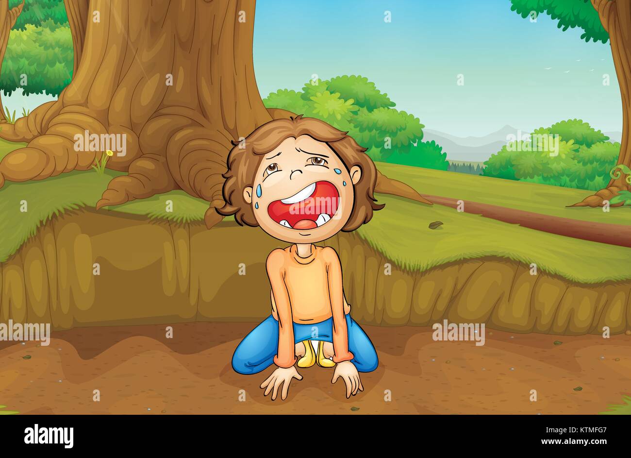Illustration of a child crying Stock Vector Image & Art - Alamy