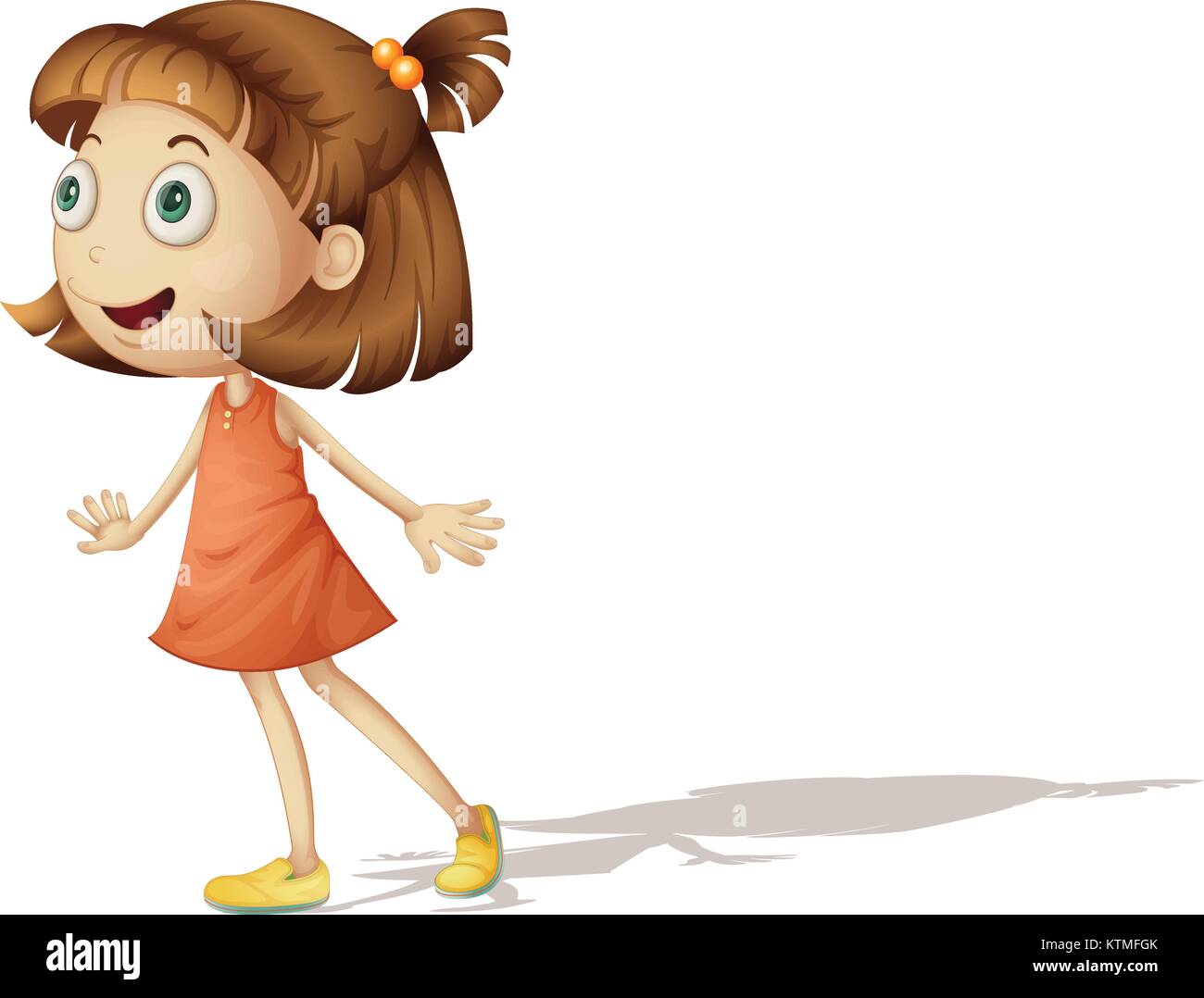 Illustration of a young girl looking over Stock Vector Image & Art - Alamy
