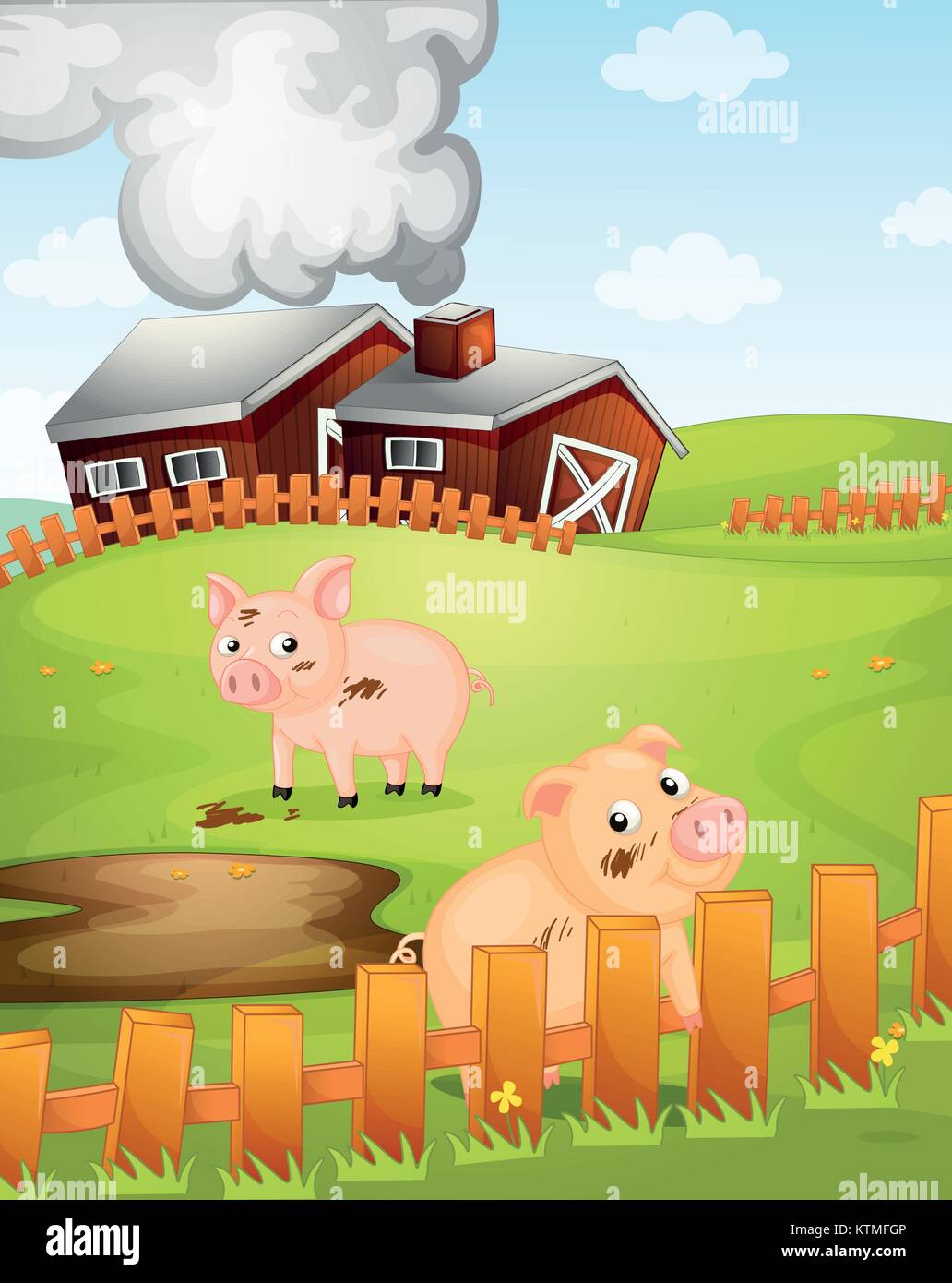 2 pigs Stock Vector Images - Alamy