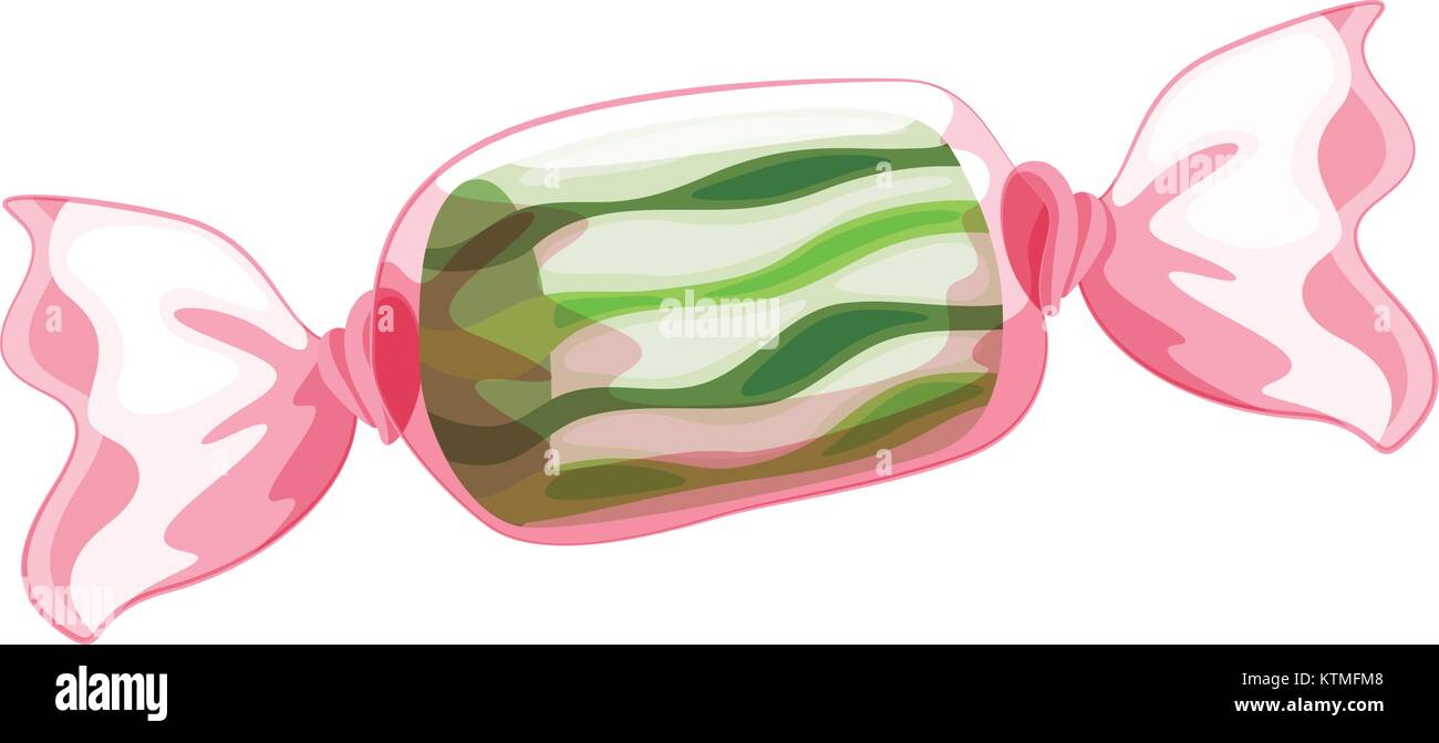 illustration of a green candy on a white background Stock Vector Image ...