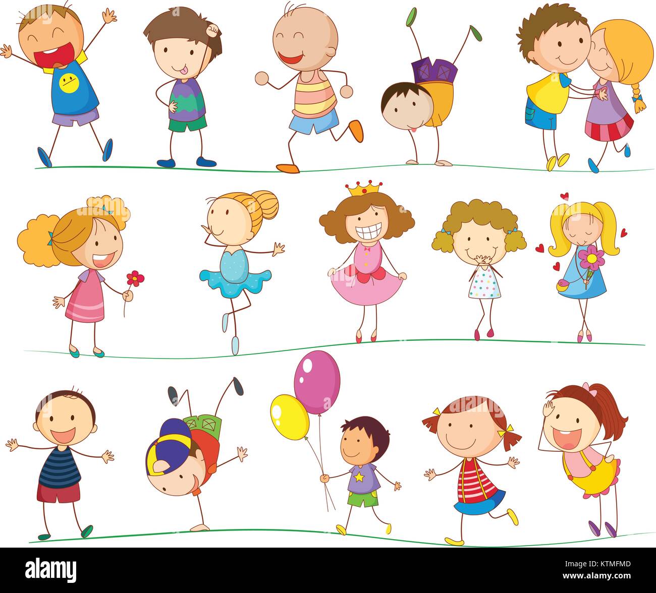 Illustration of a group of mixed kids Stock Vector Image & Art - Alamy
