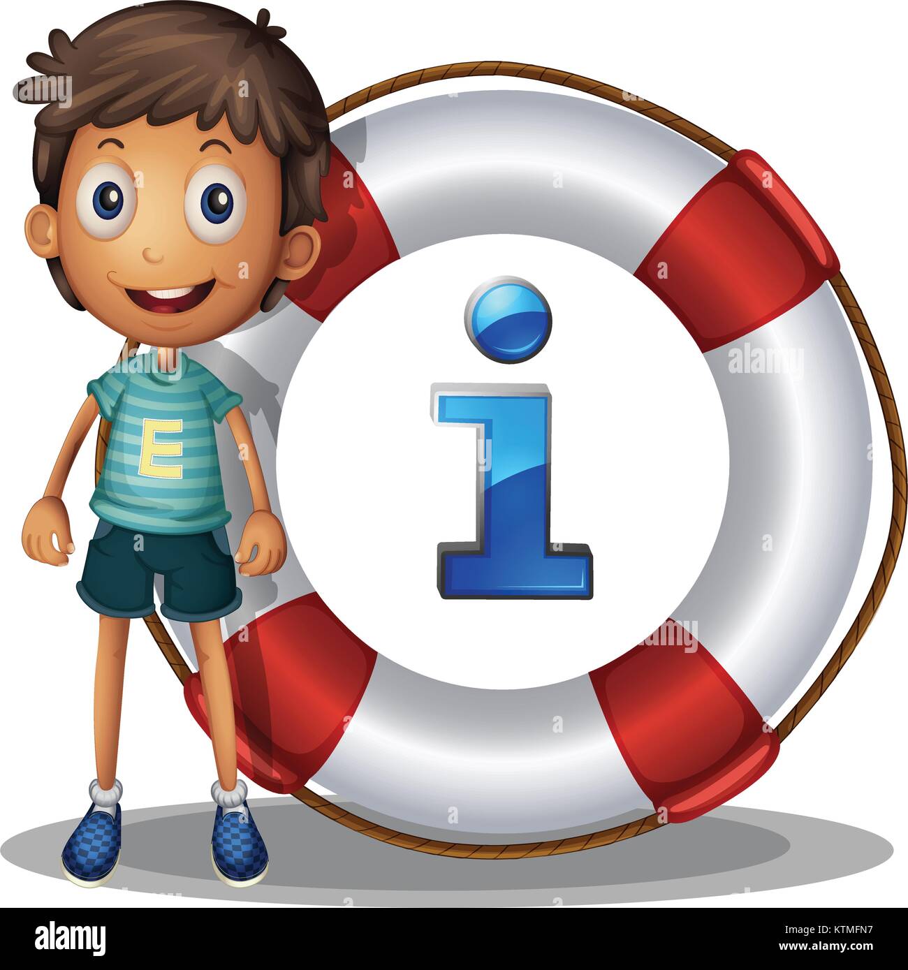 Illustration of boy and information icon Stock Vector Image & Art - Alamy
