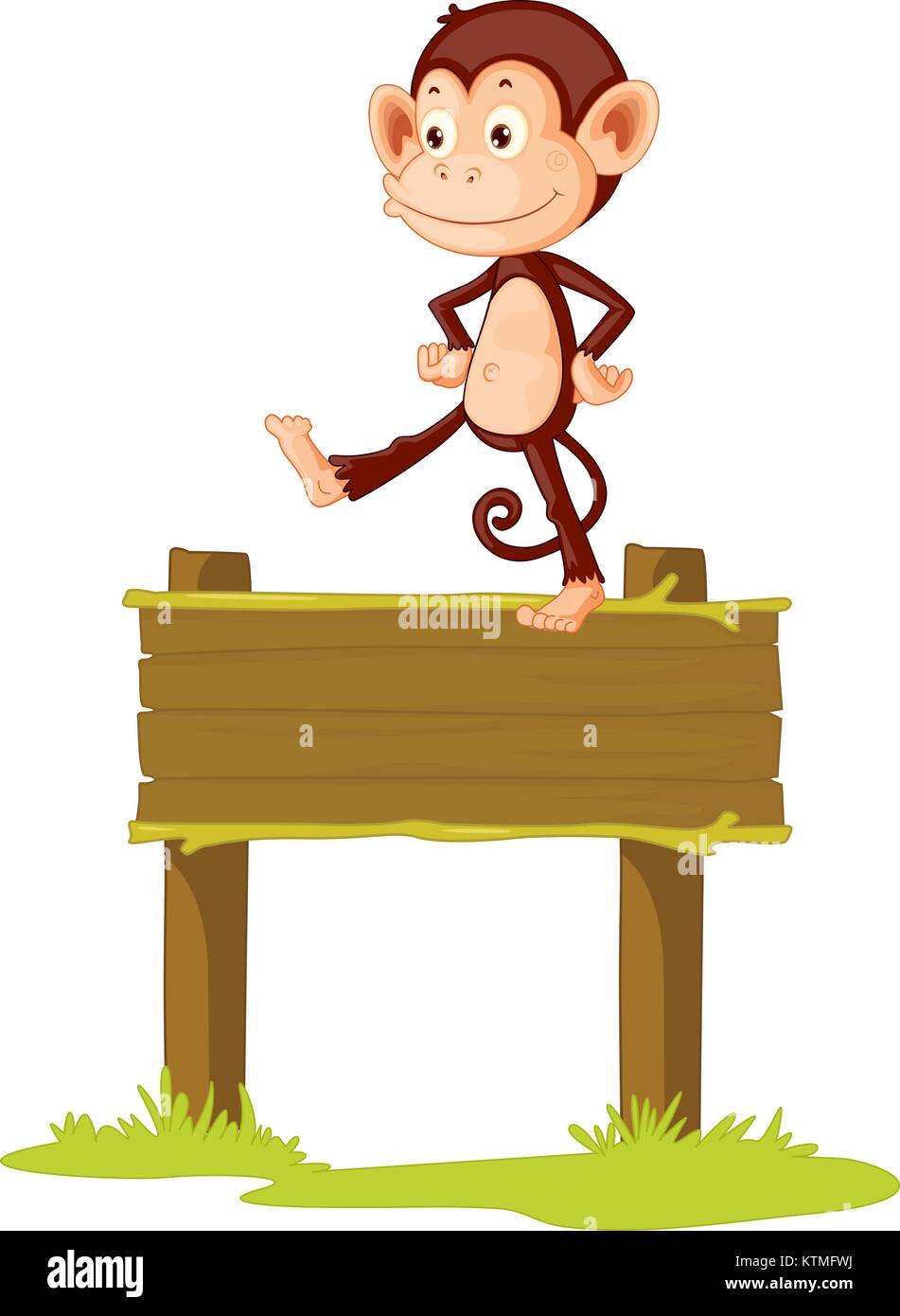 Illustration of a monkey on a sign Stock Vector Image & Art - Alamy