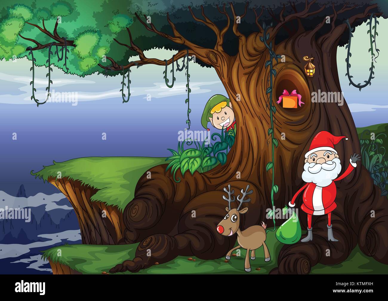 Beautiful children in the jungle Stock Vector Images - Alamy