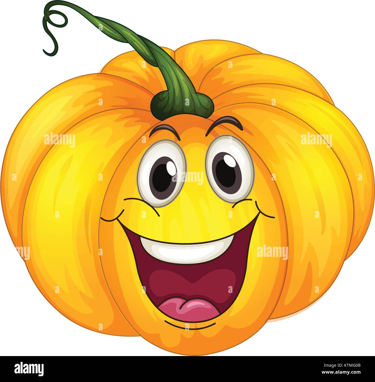 Illustration of a happy pumpkin Stock Vector Image & Art - Alamy