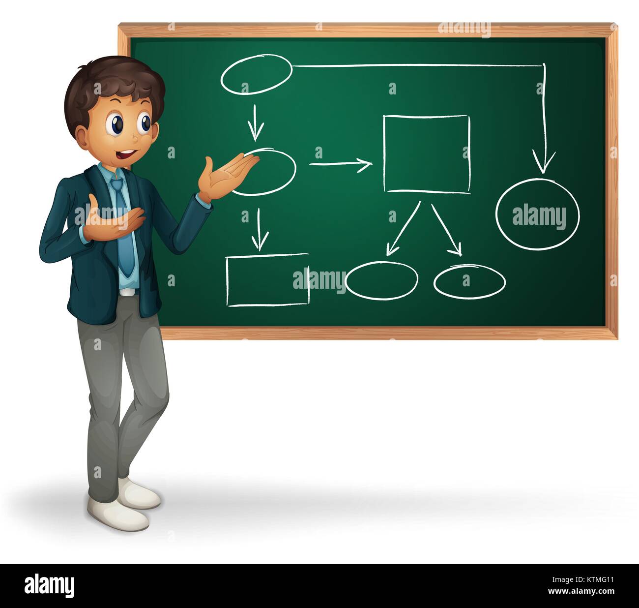 Businessman cartoon presenting on blackboard Stock Vector Image & Art ...