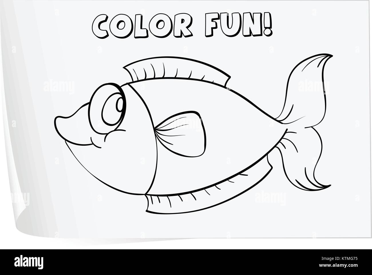 Colour worksheet of a fish Stock Vector Image & Art - Alamy