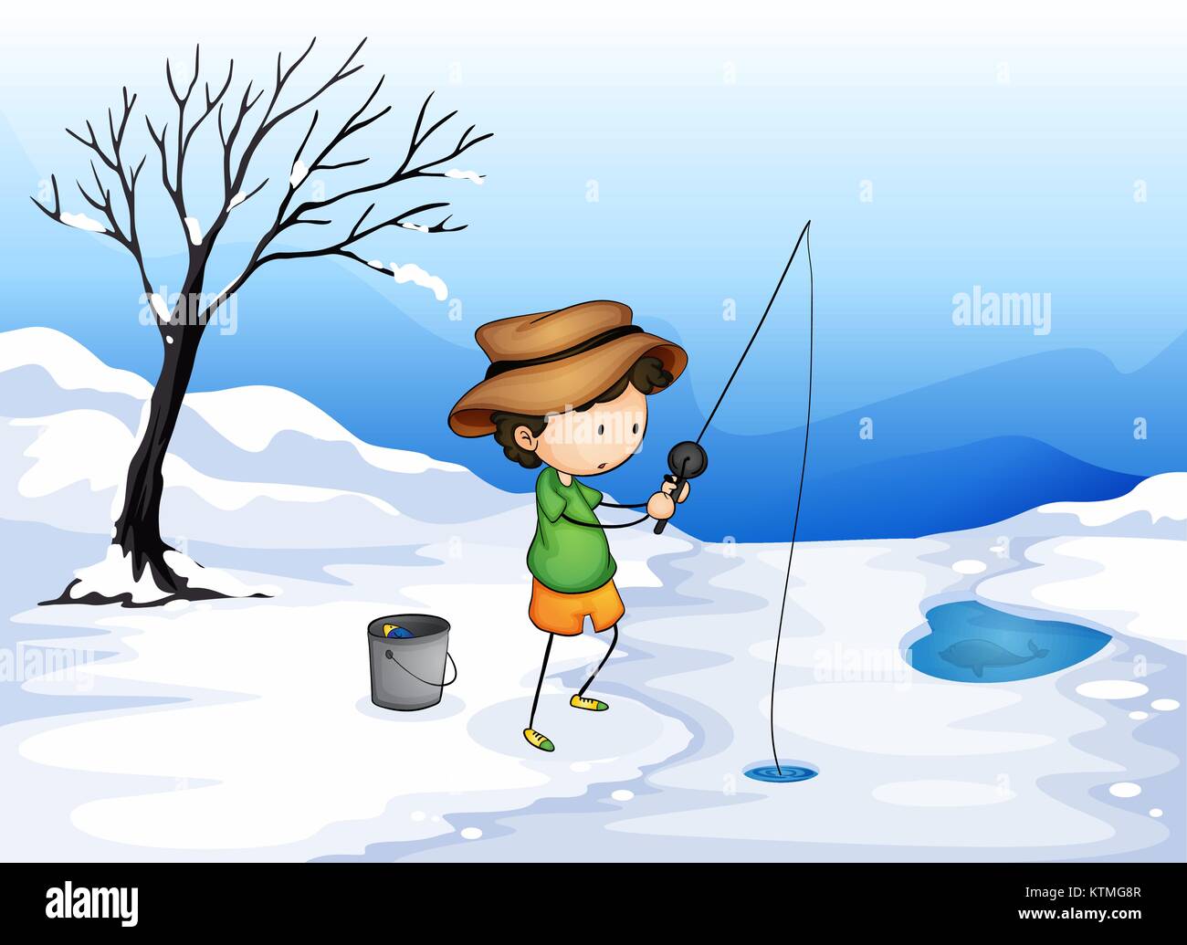 illustration of a boy in a beautiful nature Stock Vector Image & Art ...