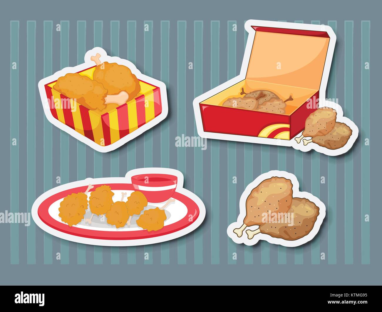 Illustration of chicken foods as stickers Stock Vector Image & Art - Alamy
