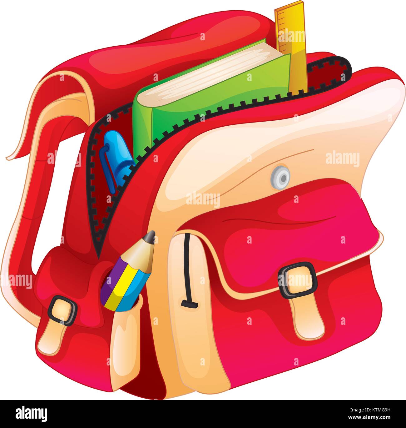 illustration of a school bag on a white Stock Vector Image & Art - Alamy