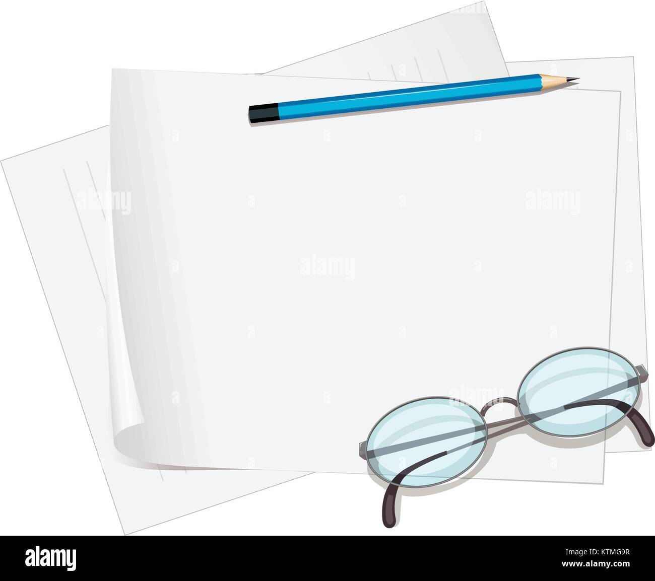 Piece of paper on desk Cut Out Stock Images & Pictures - Alamy
