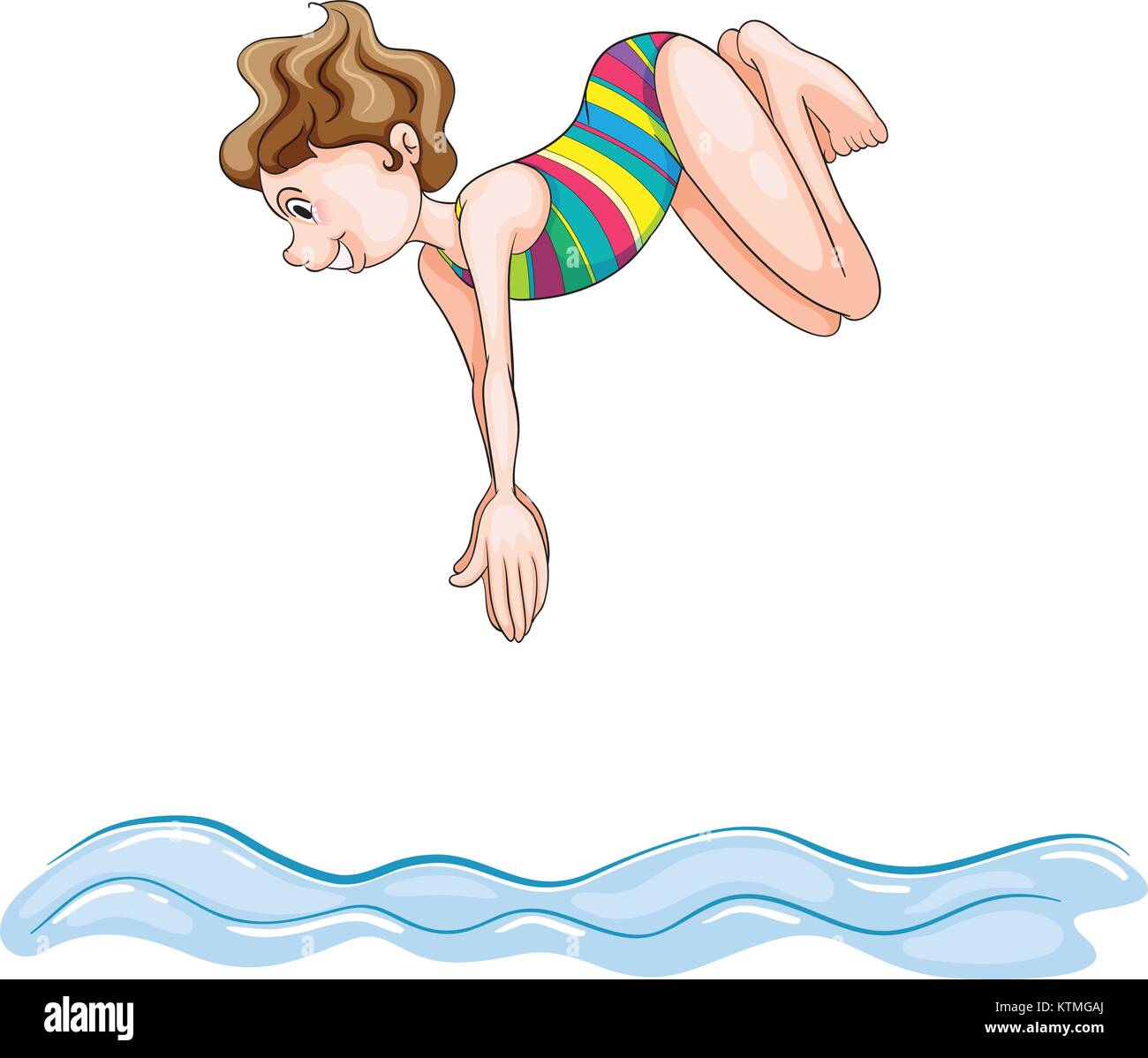 Woman Diving Into Water Splash Stock Vector Images - Alamy