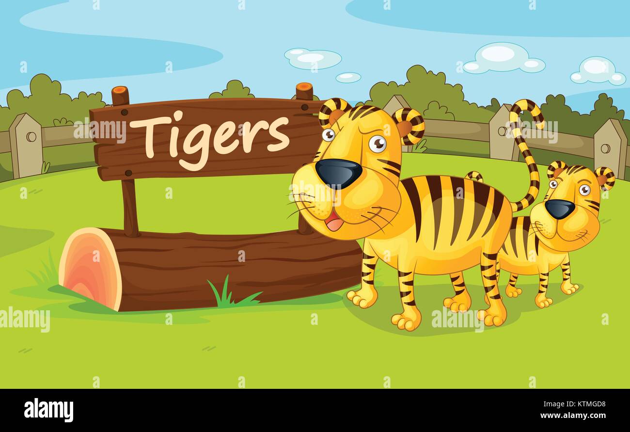 Illustration of animal enclosure at the zoo Stock Vector Image & Art ...