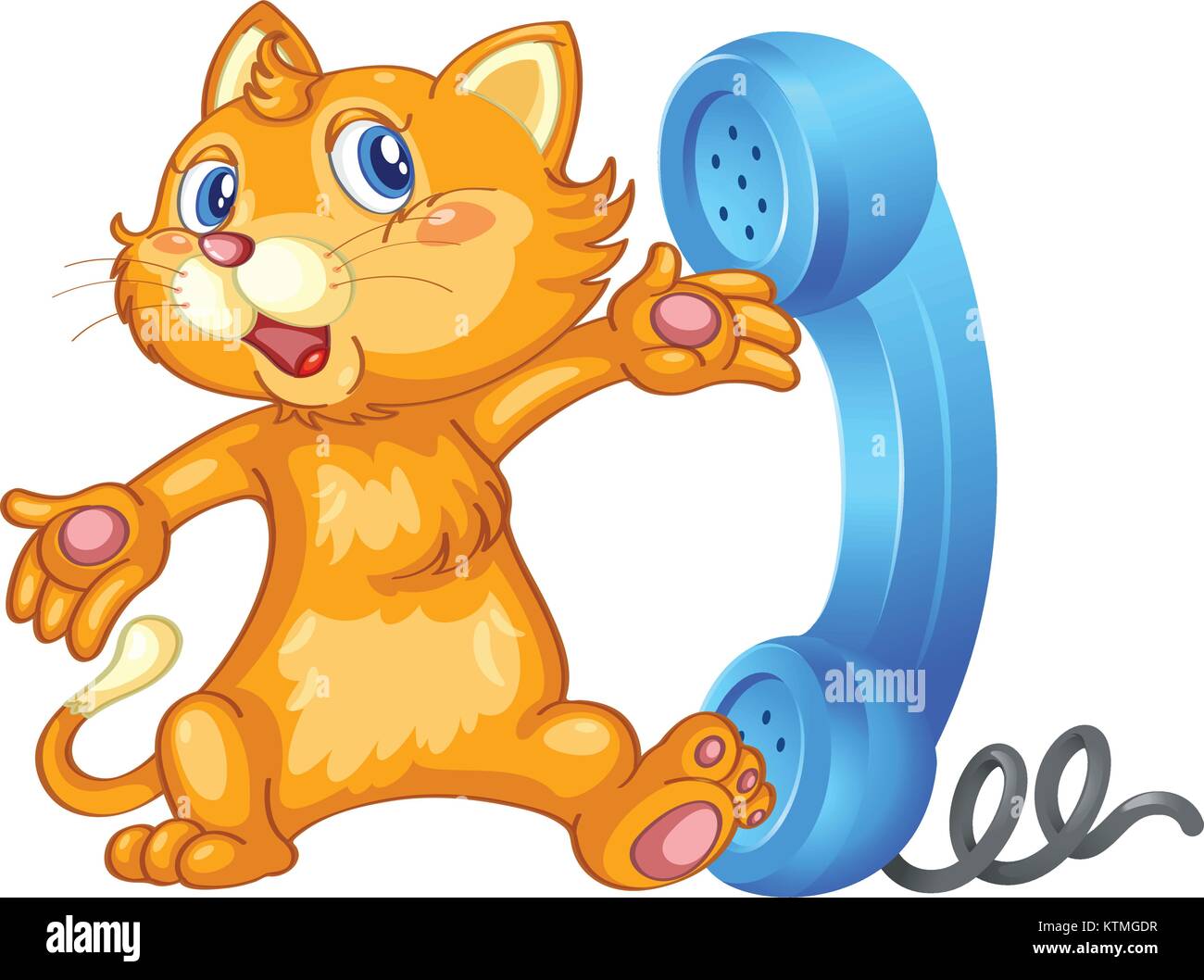 illustration of a mouse with phone receiver on a white Stock Vector ...