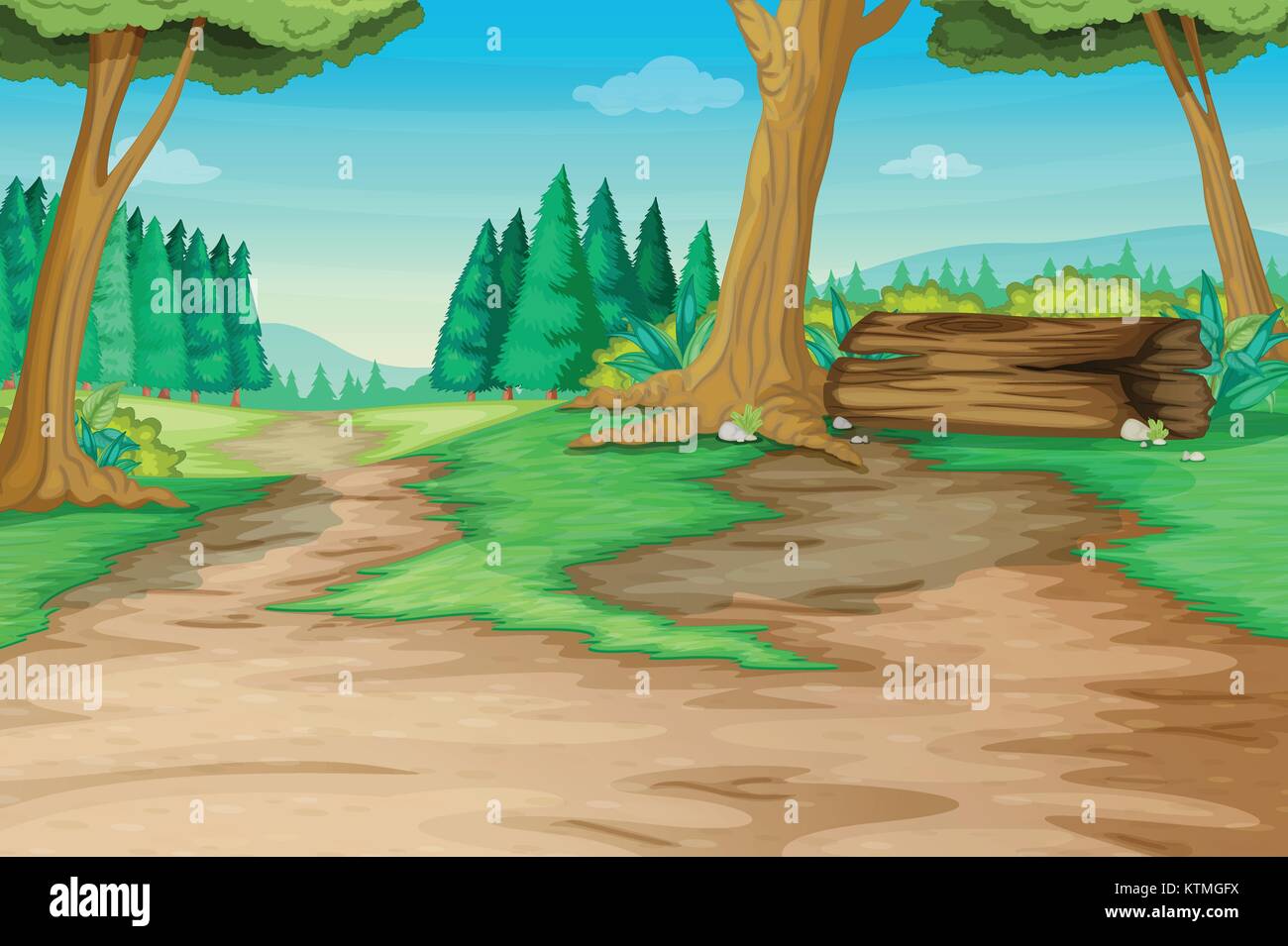 Green spring forest path Stock Vector Images - Alamy