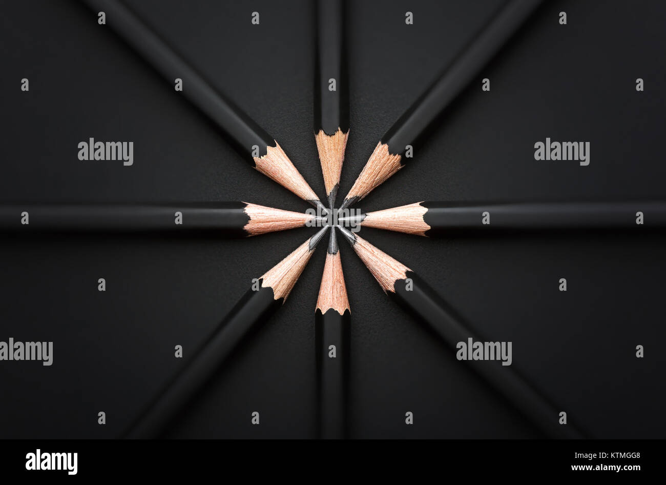 Set of black pencils on black background Stock Photo - Alamy
