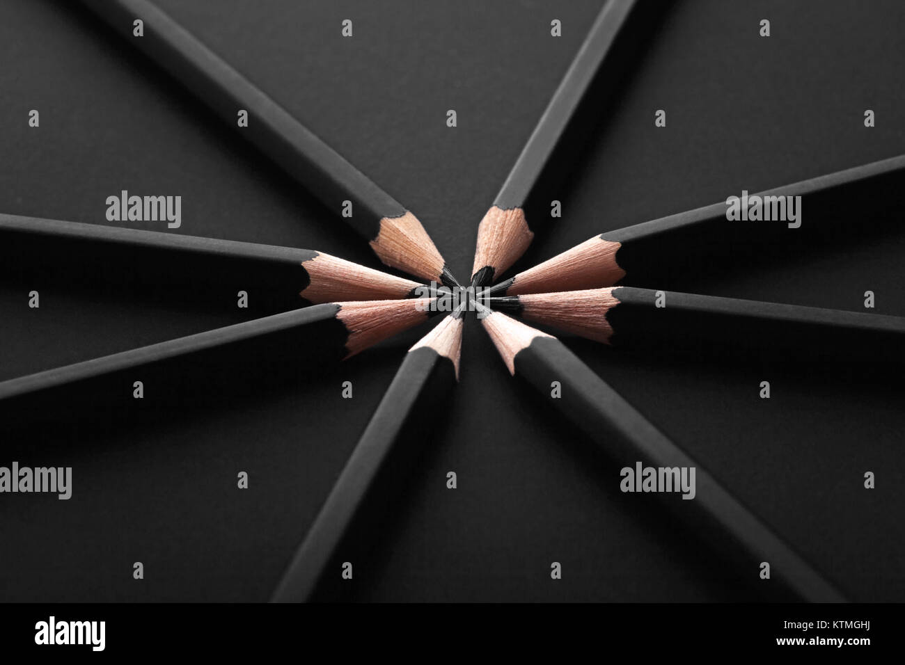 Set of black pencils on black background Stock Photo - Alamy